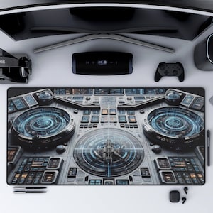 Fantasy Space Ship Control Panel Desk Mat Extra Large Non-slip Gaming ...