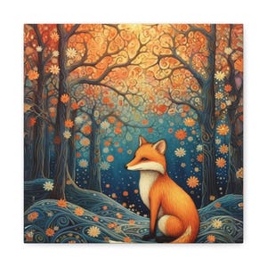 Cottagecore Fall Fox Landscape Boho Home Decorfox Print,fall Home Decor ...