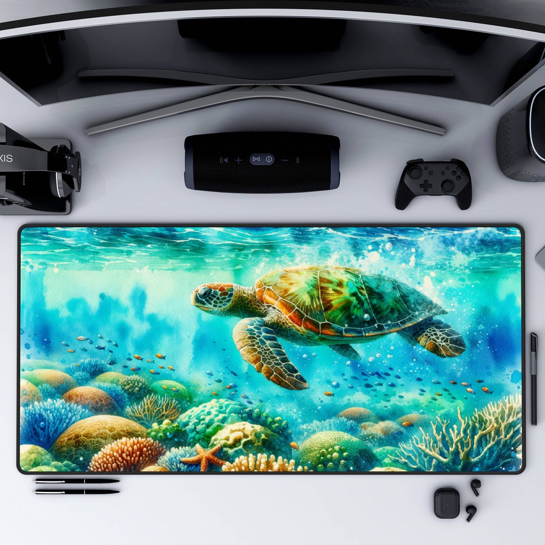 Beautiful Sea Turtle Desk Mat Extended Keyboard Mousepad,home Office ...