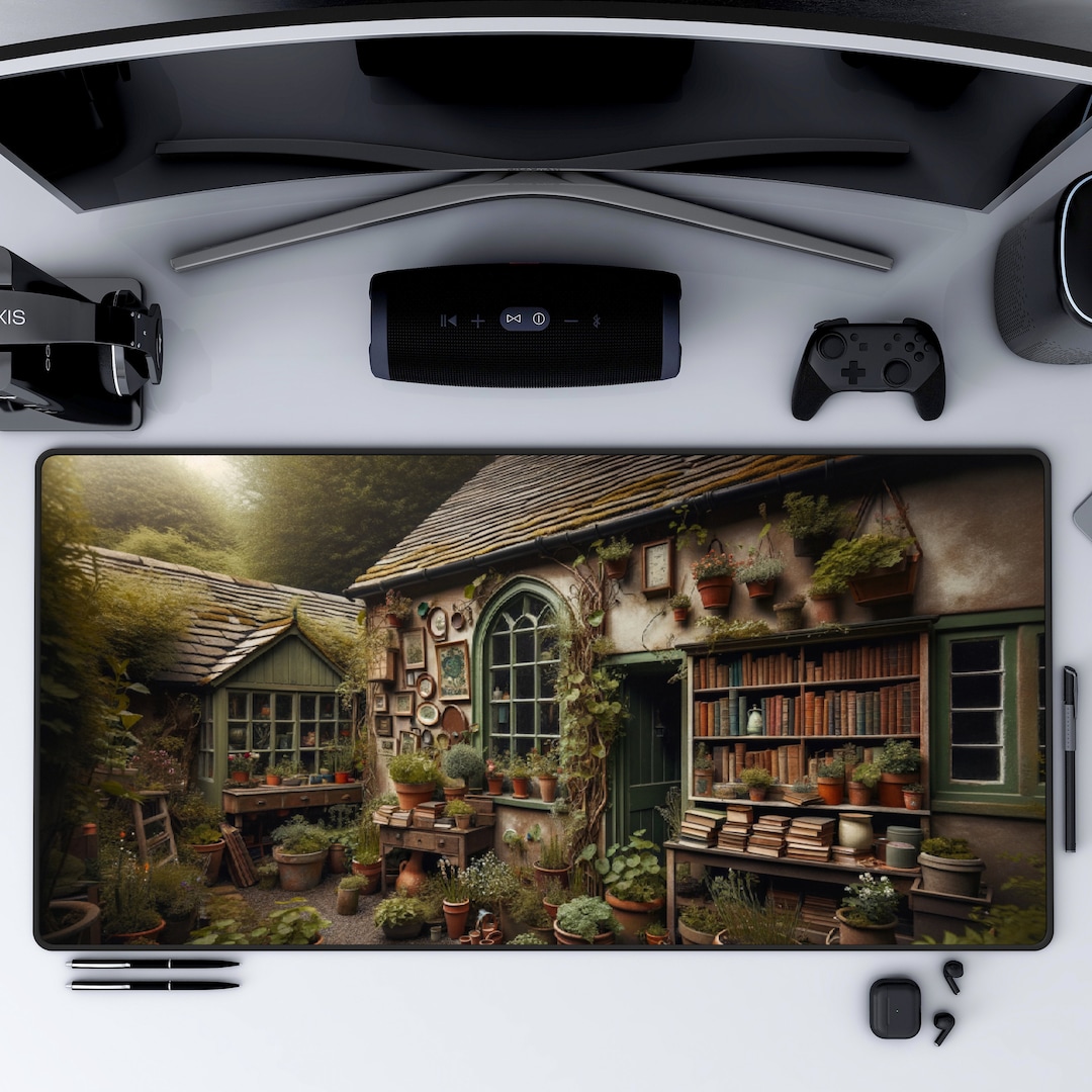 Dark Cottagecore Gardener's Cottage Plant Lover Desk Mat Extended ...