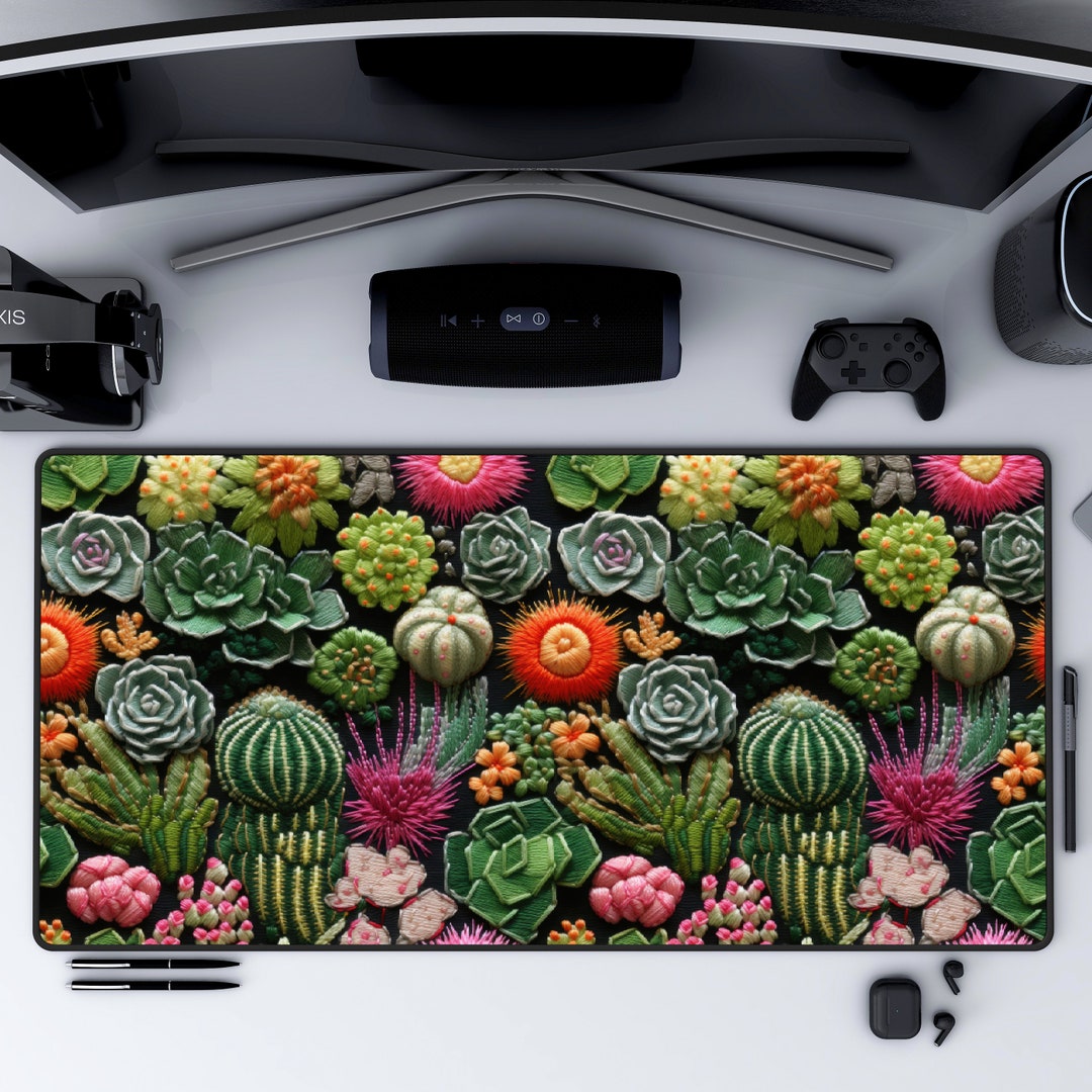 Cottagecore Cacti Desk Mat Extended Keyboard Mousepad Boho Aesthetic ...