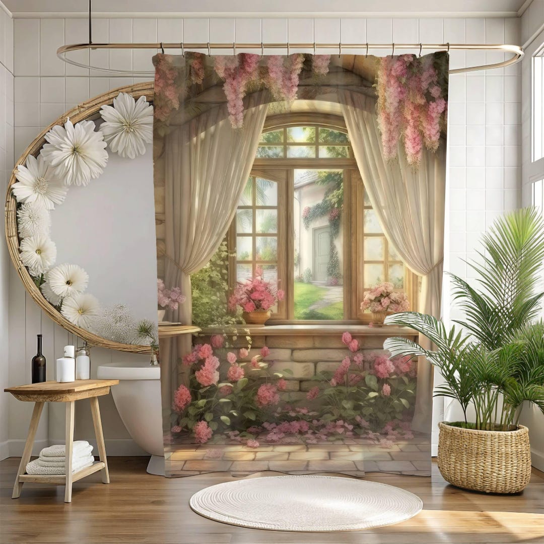 Garden Window Cottagecore Floral Shower Curtain Floral Great ...
