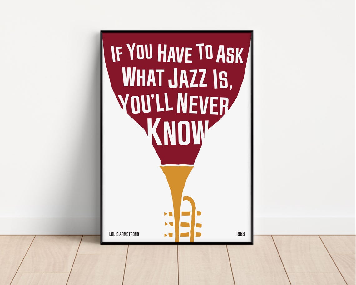 Louis Armstrong Jazz Print: Trumpet Quote Poster - Etsy