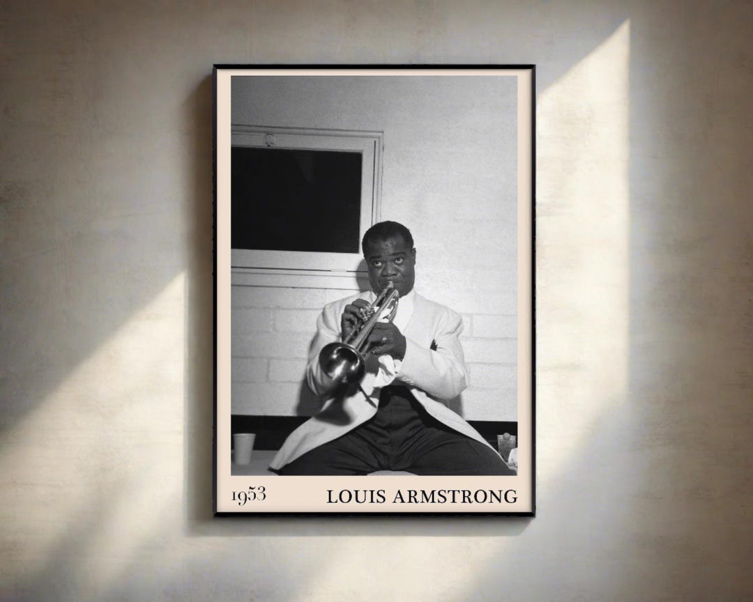 Louis Armstrong Large Vintage Poster | Jazz Poster | New Orleans | Man ...