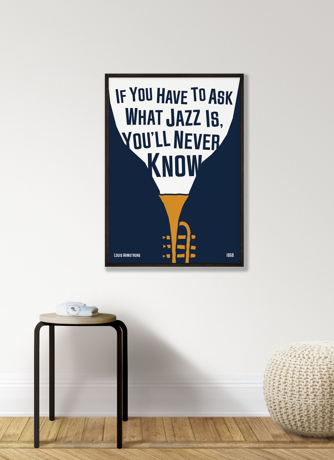 Louis Armstrong Trumpet in White/blue Music Wall Art Jazz Print Buy 3 ...
