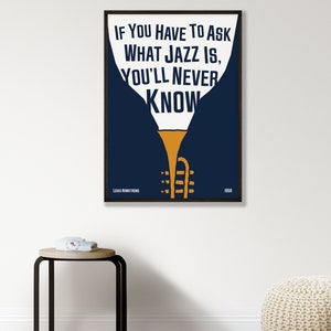 Louis Armstrong Trumpet in White/blue Music Wall Art Jazz Print Buy 3 ...