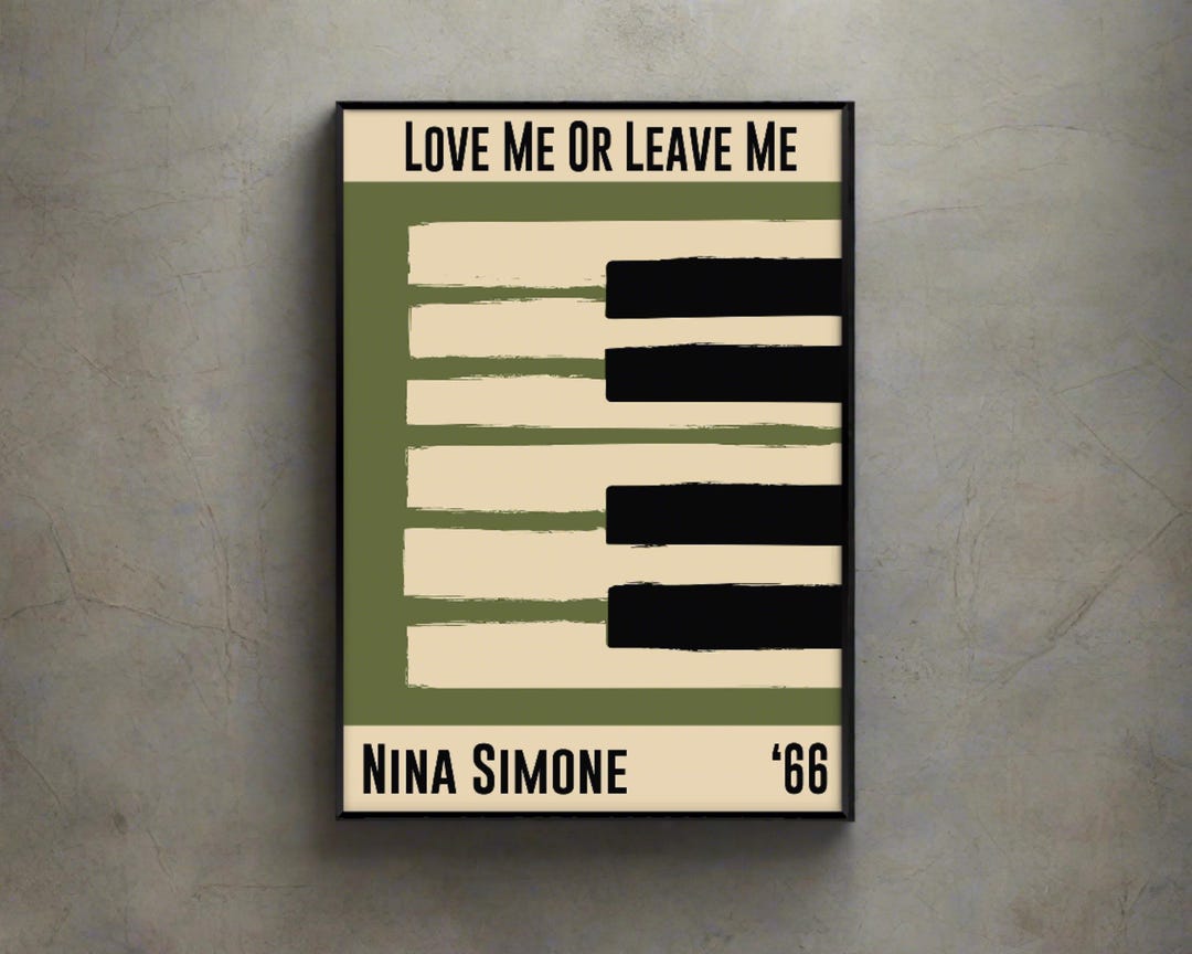 Nina Simone 'love Me or Leave Me' Jazz Piano Art Print - Etsy