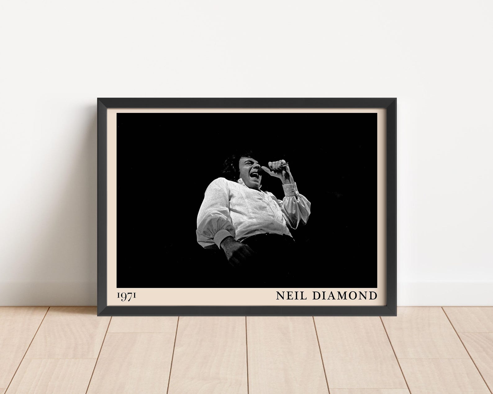 Neil Diamond Vintage Concert Poster: Black and White Music Print - Etsy