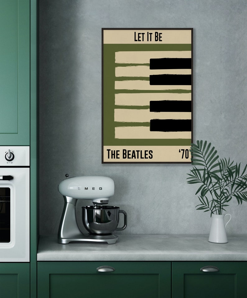 The Beatles 'let It Be' Piano Art Print: 1970s Music Poster - Etsy