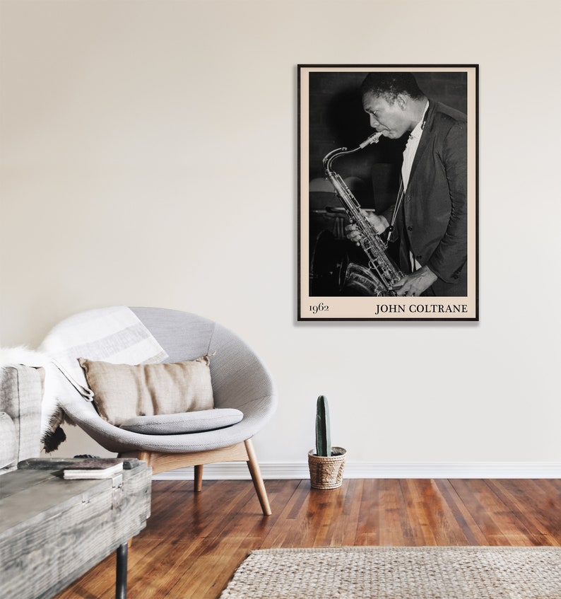 John Coltrane Retro Print Vintage Jazz Poster Man Cave I Cool Posters ...