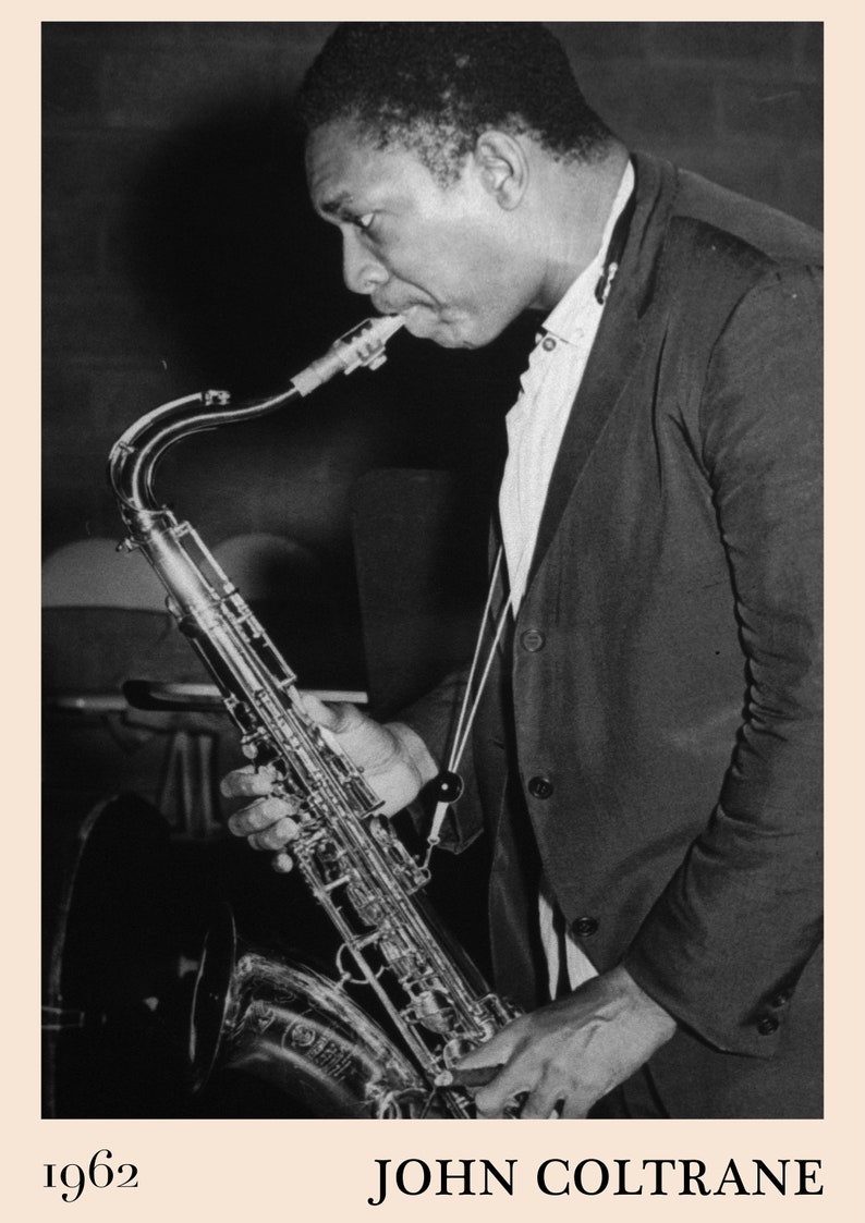 John Coltrane Retro Print Vintage Jazz Poster Man Cave I Cool Posters ...