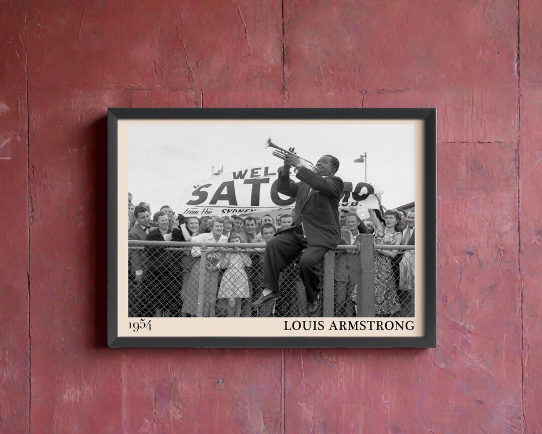 Louis Armstrong Jazz Poster: Retro Landscape Music Print - Etsy