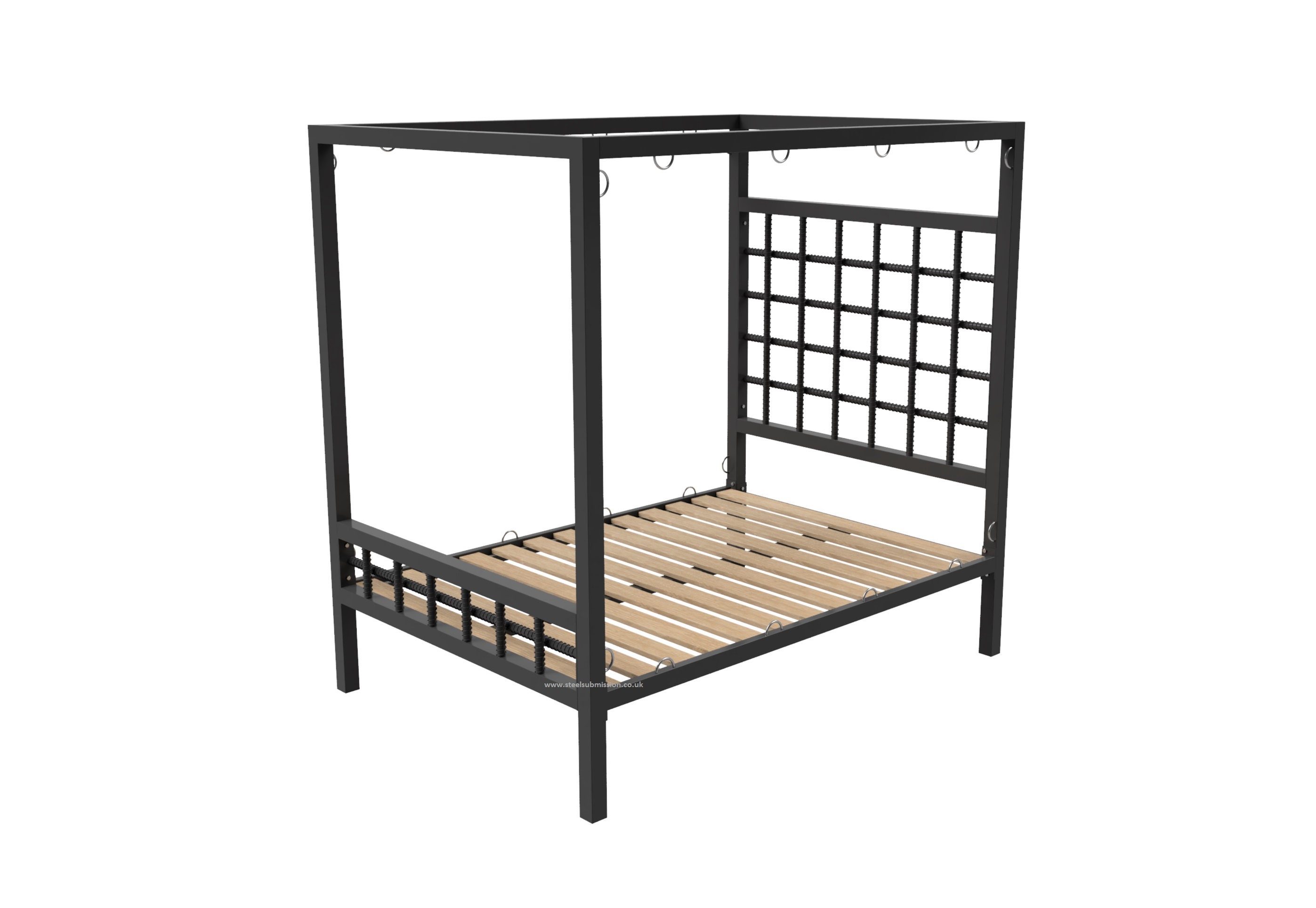 Four Poster Bdsm Bondage Dungeon Bed With Optional Removable St Andrews Cross Etsy