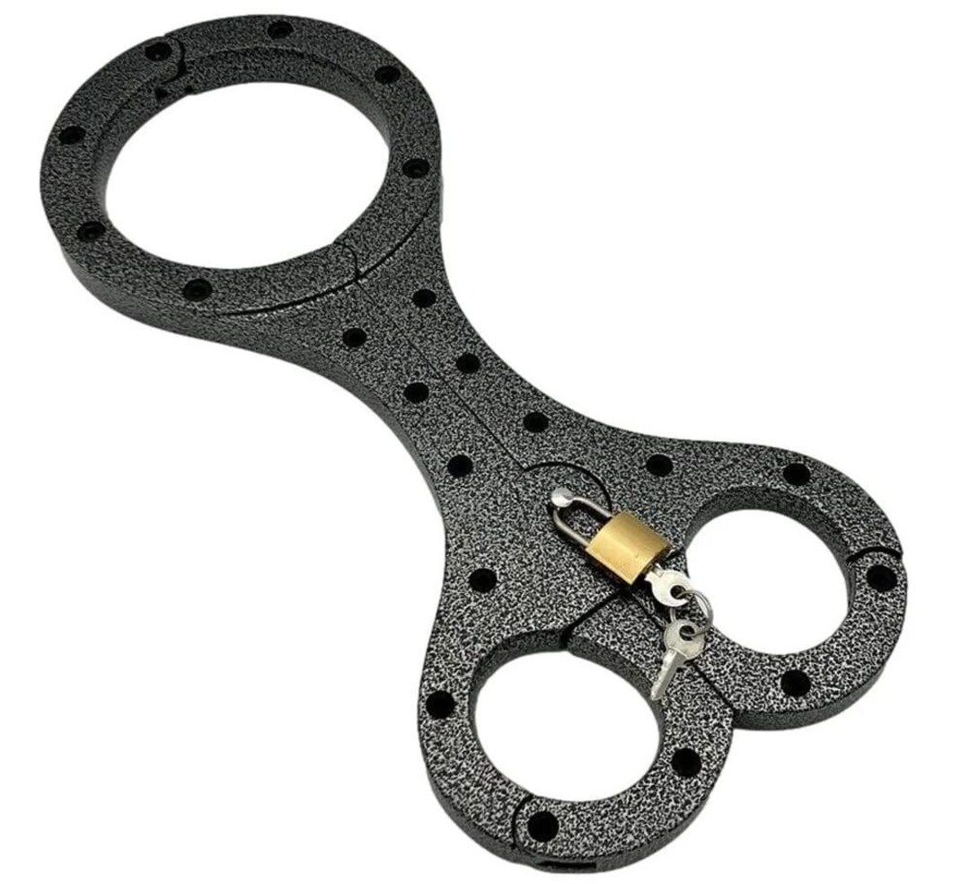 Hammered Silver Aluminium Neck to Wrist Restraint, BDSM Restraining ...