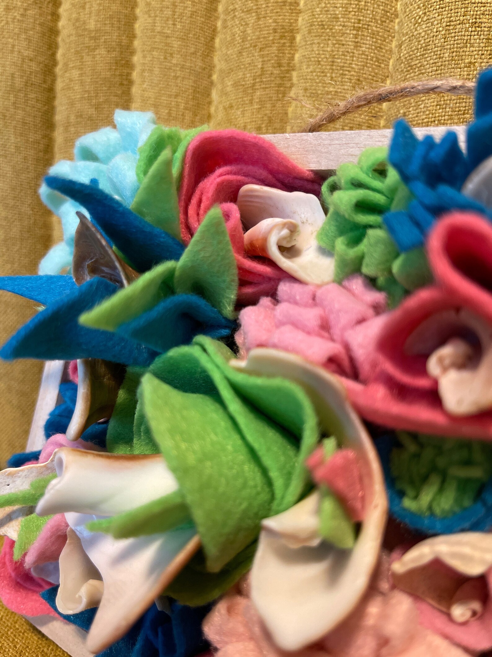 Seashell Felt Flower Shadow Box: Coastal Wall Art, Carolina Beach ...