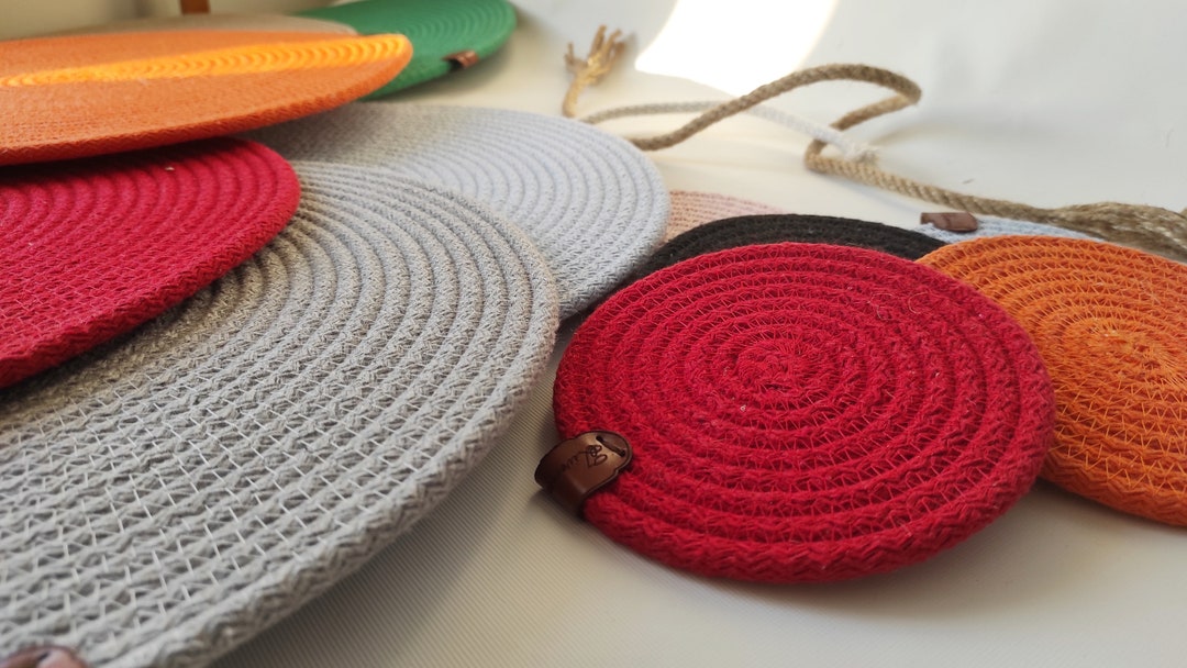Cotton Rope Placemats, Cotton Rope Coaster, Handmade Natural Colorfull ...