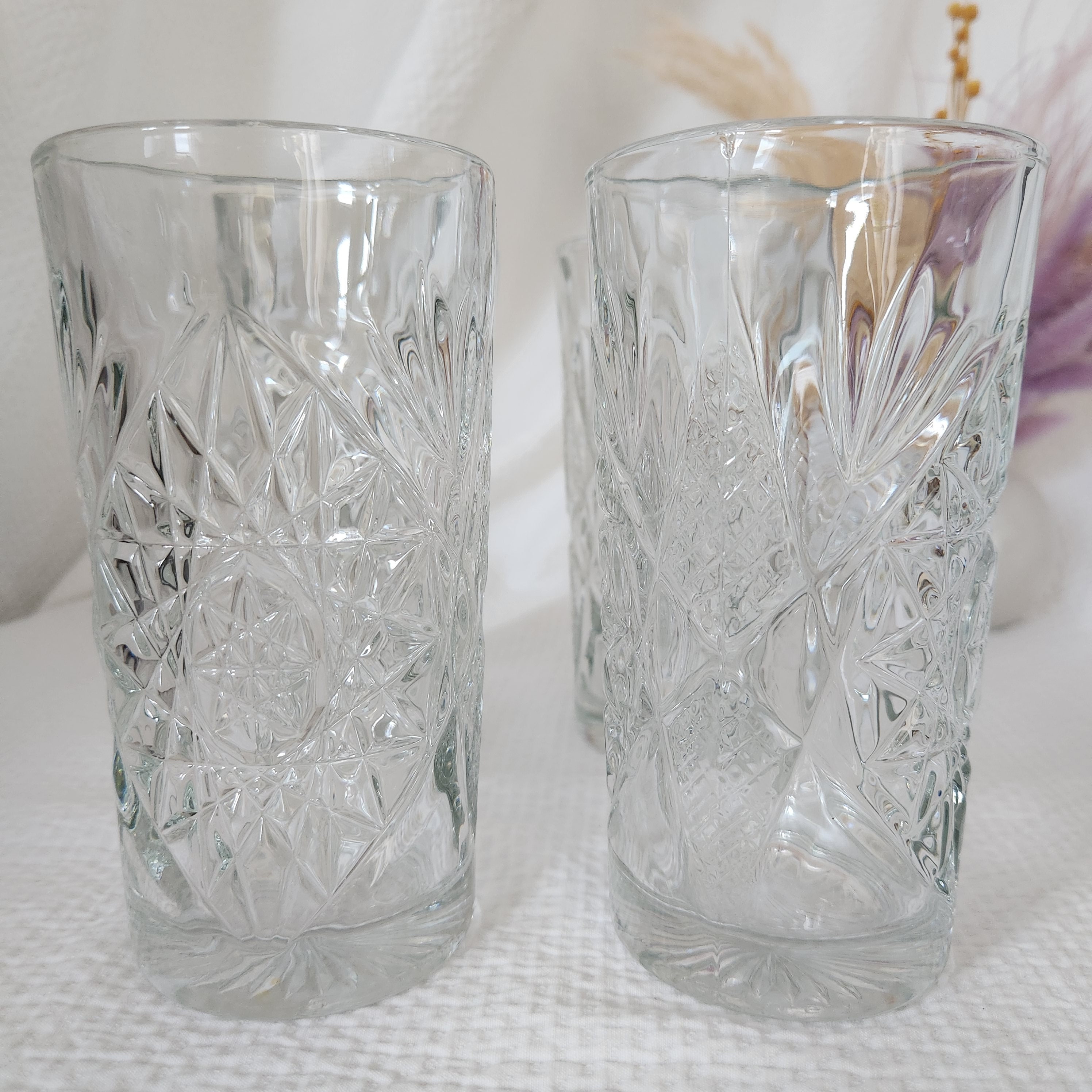 Libbey Hobstar Highball Glasses Set of 6 - Etsy