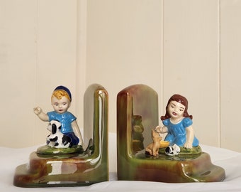 Boy Girl Bookends - Etsy