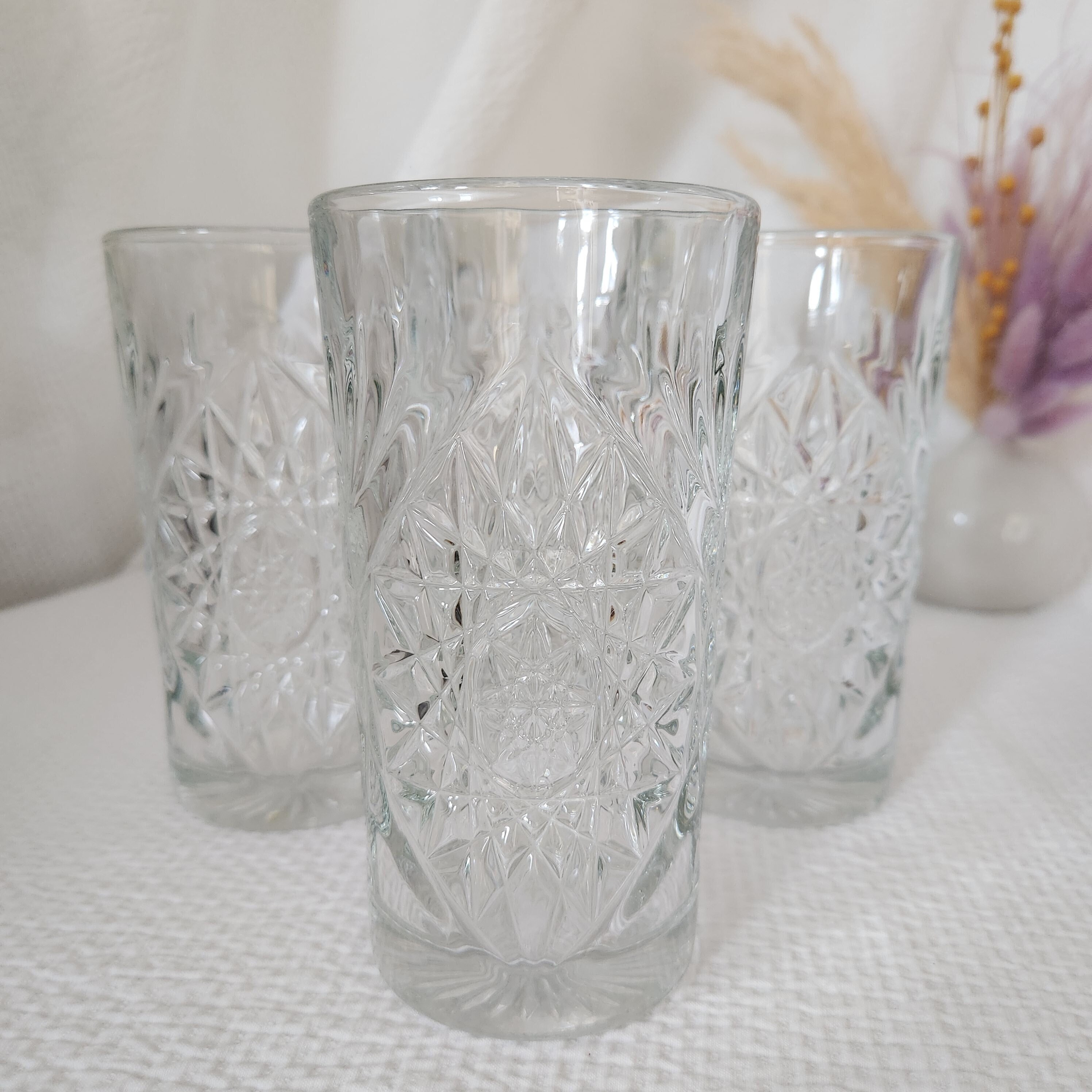 Libbey Hobstar Highball Glasses Set of 6 - Etsy