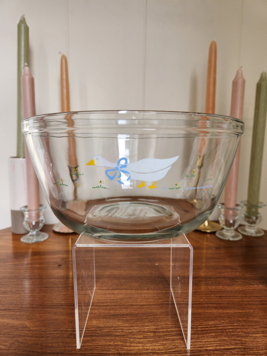 Anchor Hocking country Goose Mixing Bowl - Etsy