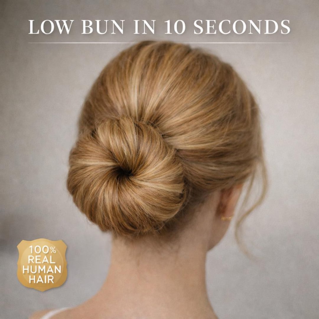 Chignon Hair Extension – Low Bun Hairpiece Real Human Hair – Elegant ...