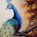 Autumn Peacock Roosting in a Tree,bird Art Painting 16 by 20 Acrylic ...
