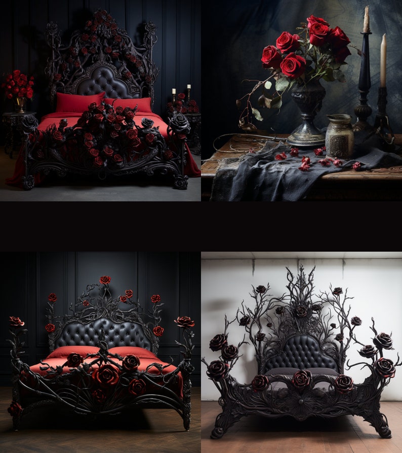 Gothic Roses 36 Images Bundle, Gothic Lover, Gothic Images, Printable ...