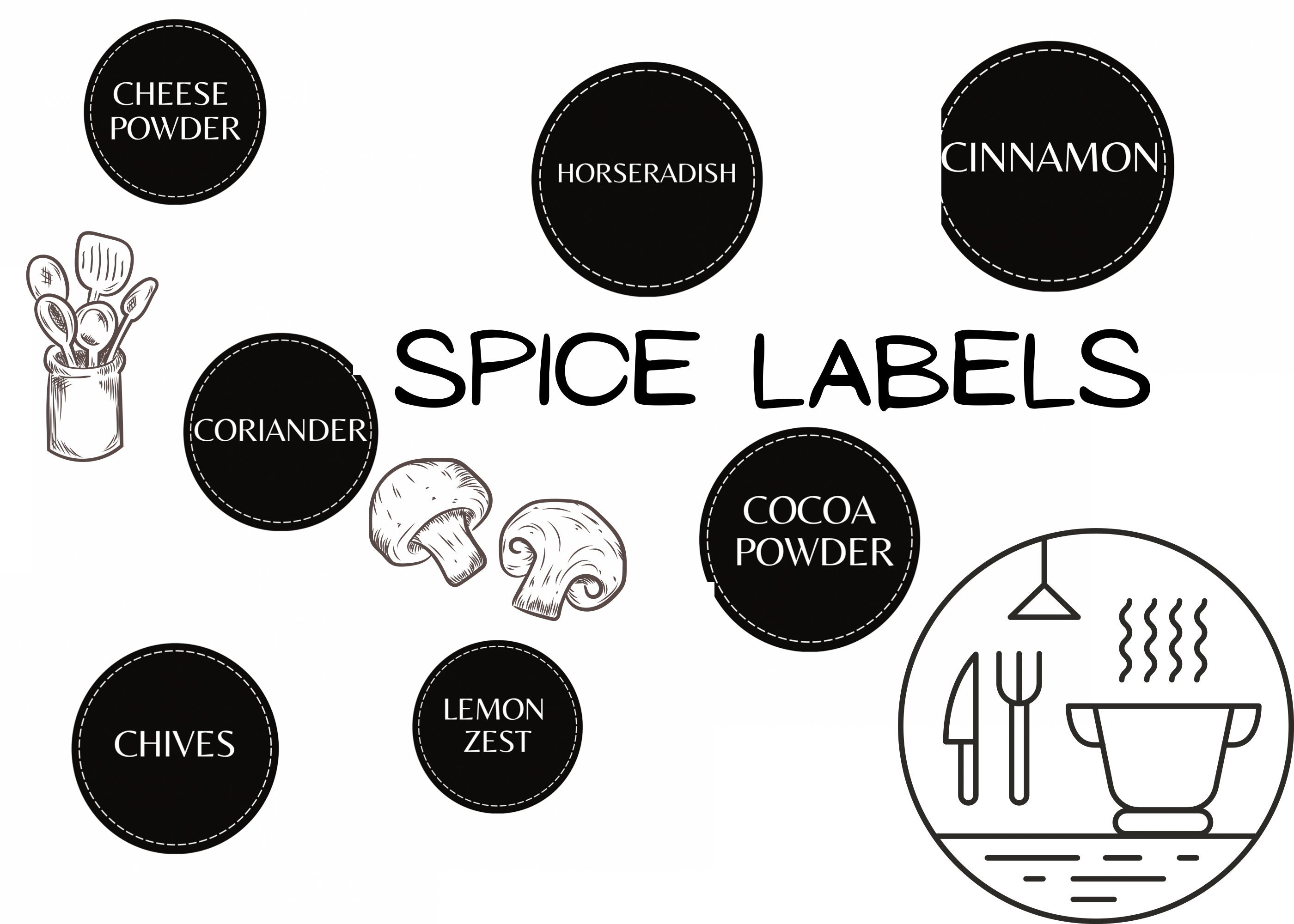 90 Printable Spice Labels - Etsy
