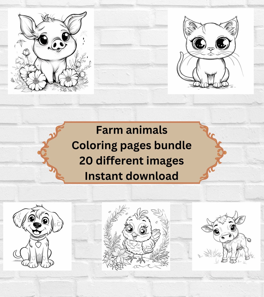 Coloring Pages for Kids, Coloring Pages Bundle, Printable Kindergarten ...