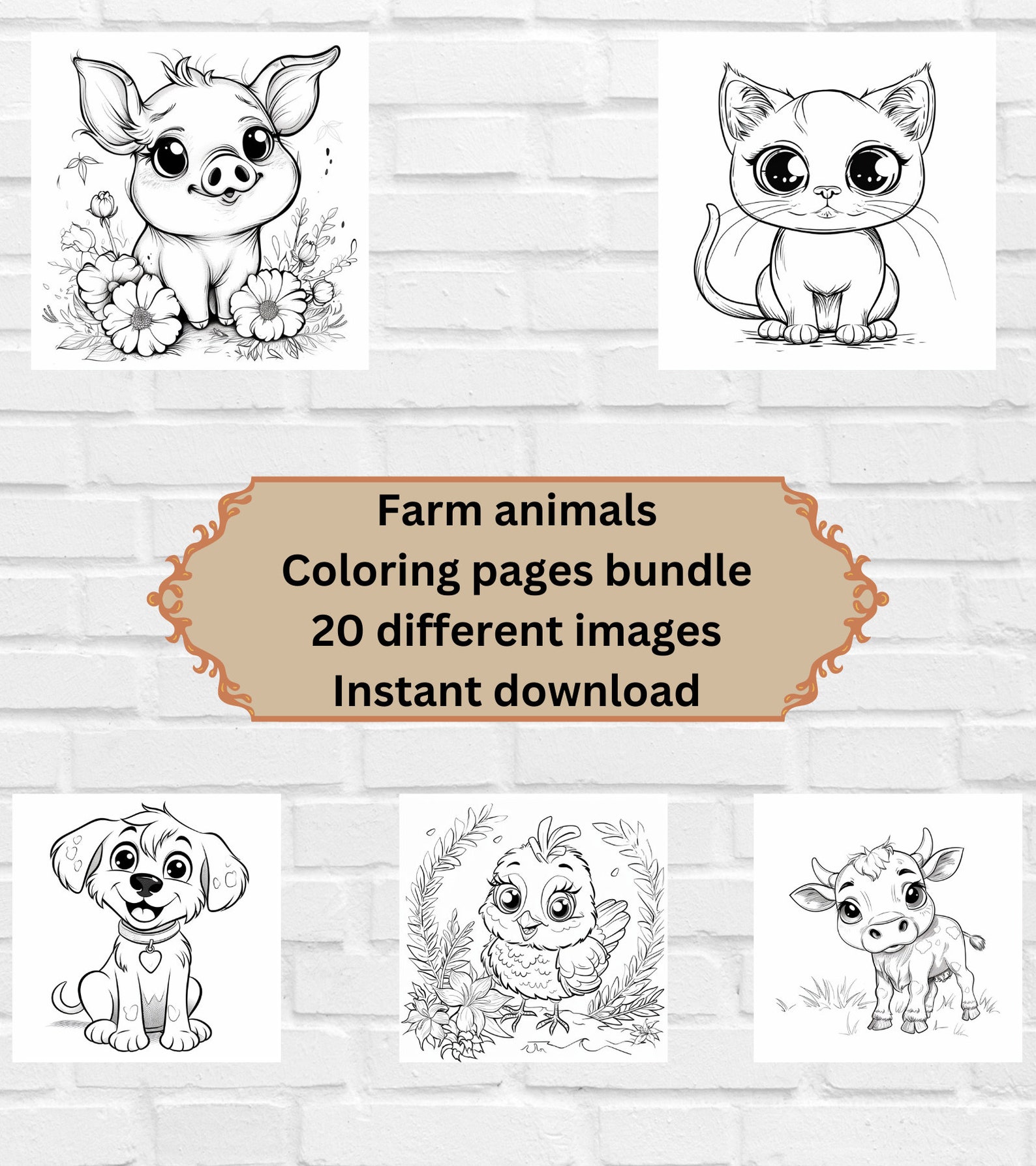 Coloring Pages for Kids, Coloring Pages Bundle, Printable Kindergarten ...