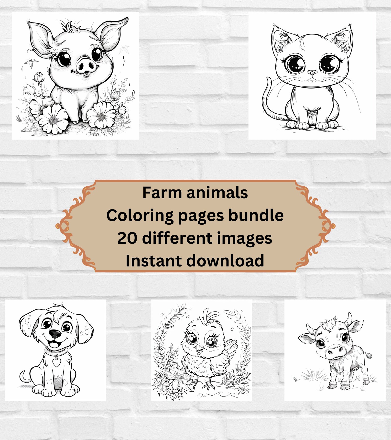 Coloring Pages for Kids, Coloring Pages Bundle, Printable Kindergarten ...