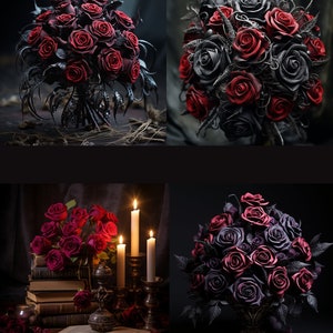 Gothic Roses 36 Images Bundle, Gothic Lover, Gothic Images, Printable ...