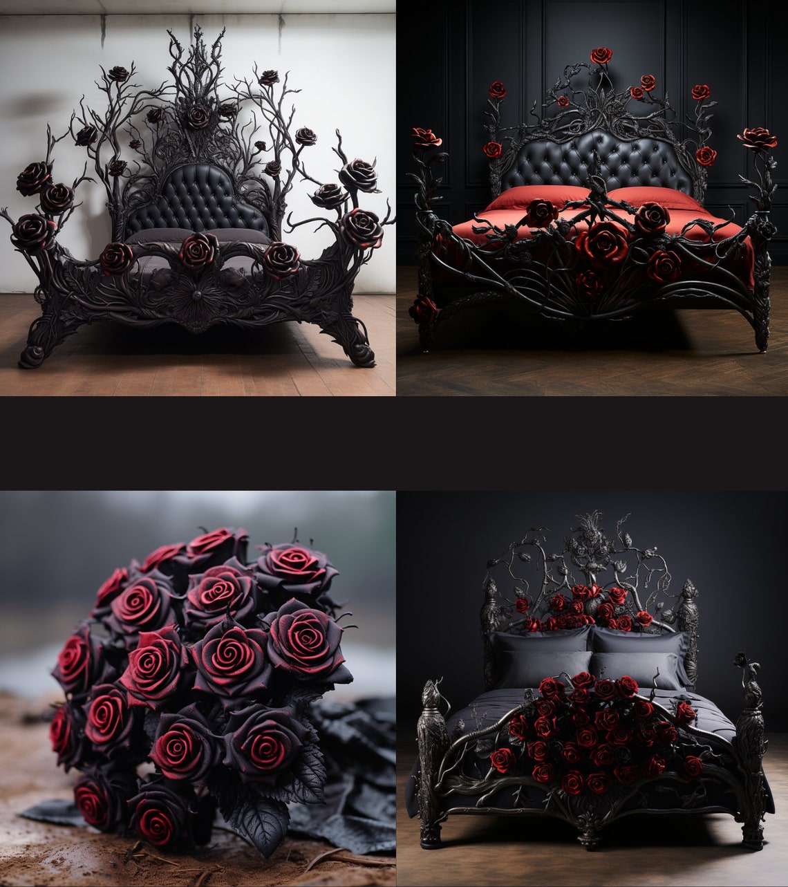 Gothic Roses 36 Images Bundle, Gothic Lover, Gothic Images, Printable ...