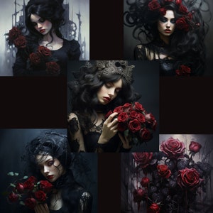 Gothic Roses 36 Images Bundle, Gothic Lover, Gothic Images, Printable ...