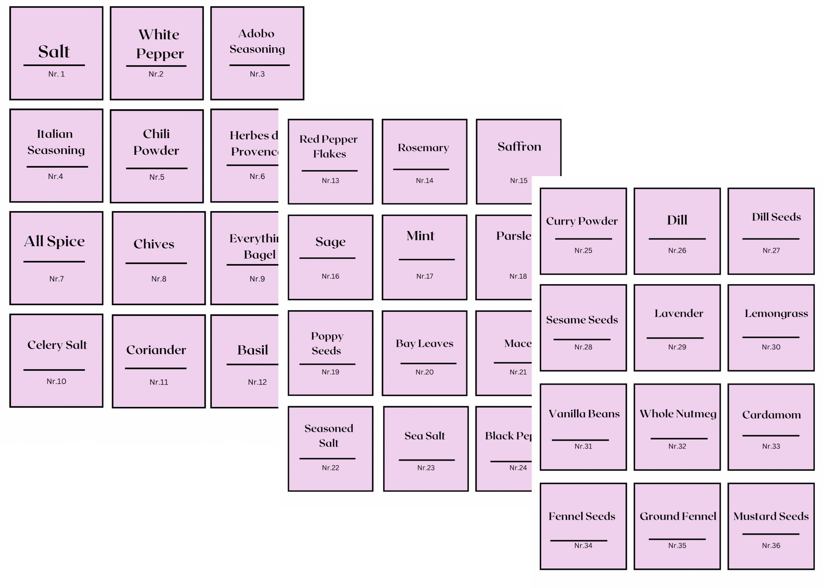 Pink 72 Printable Spices Labels | Printable Spices Labels for Your ...