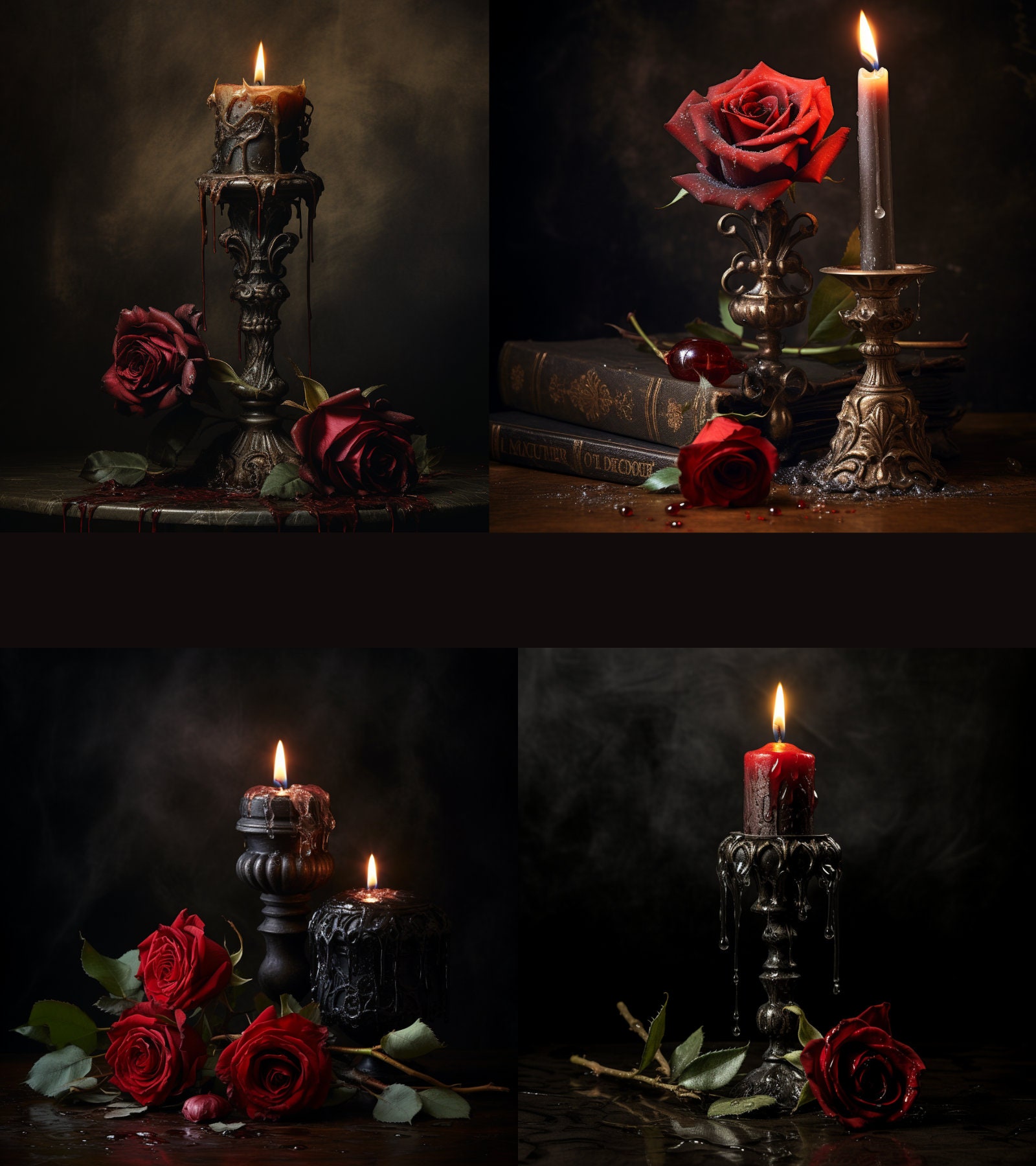 Gothic Roses 36 Images Bundle, Gothic Lover, Gothic Images, Printable ...