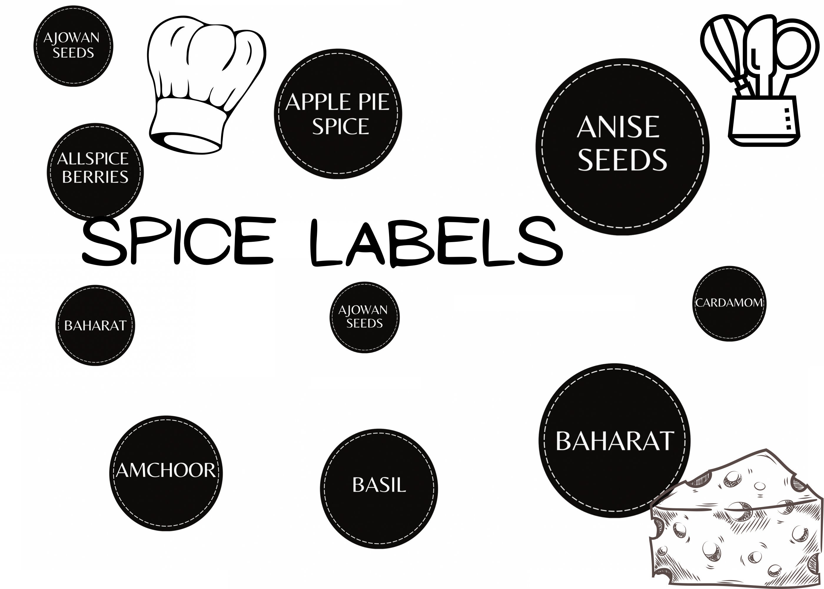 90 Printable Spice Labels - Etsy