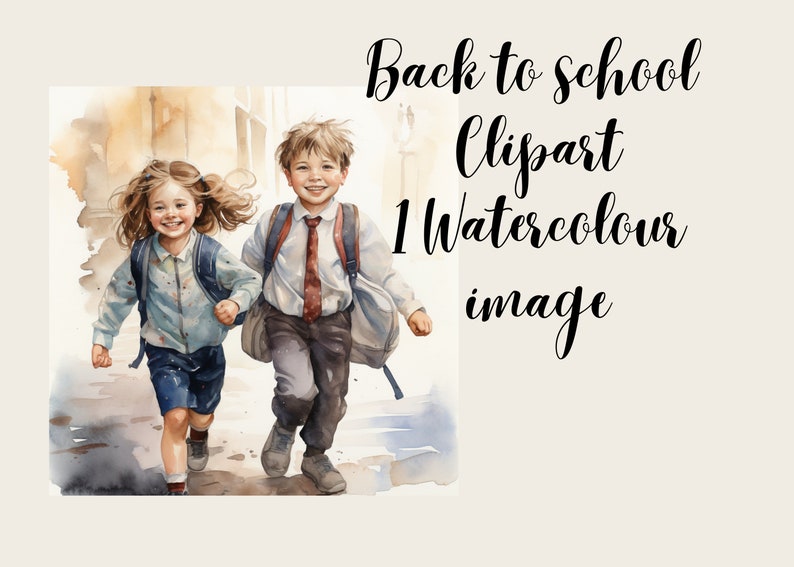 Back to School Clipart | Watercolor Clipart | School Clipart | Ai ...