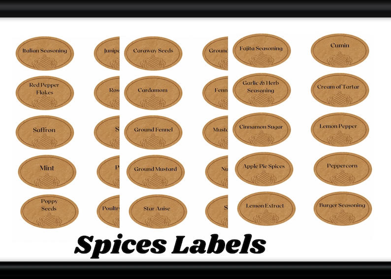 100 Printable Spices Labels| Minimalist Spices Labels | Aesthetic ...