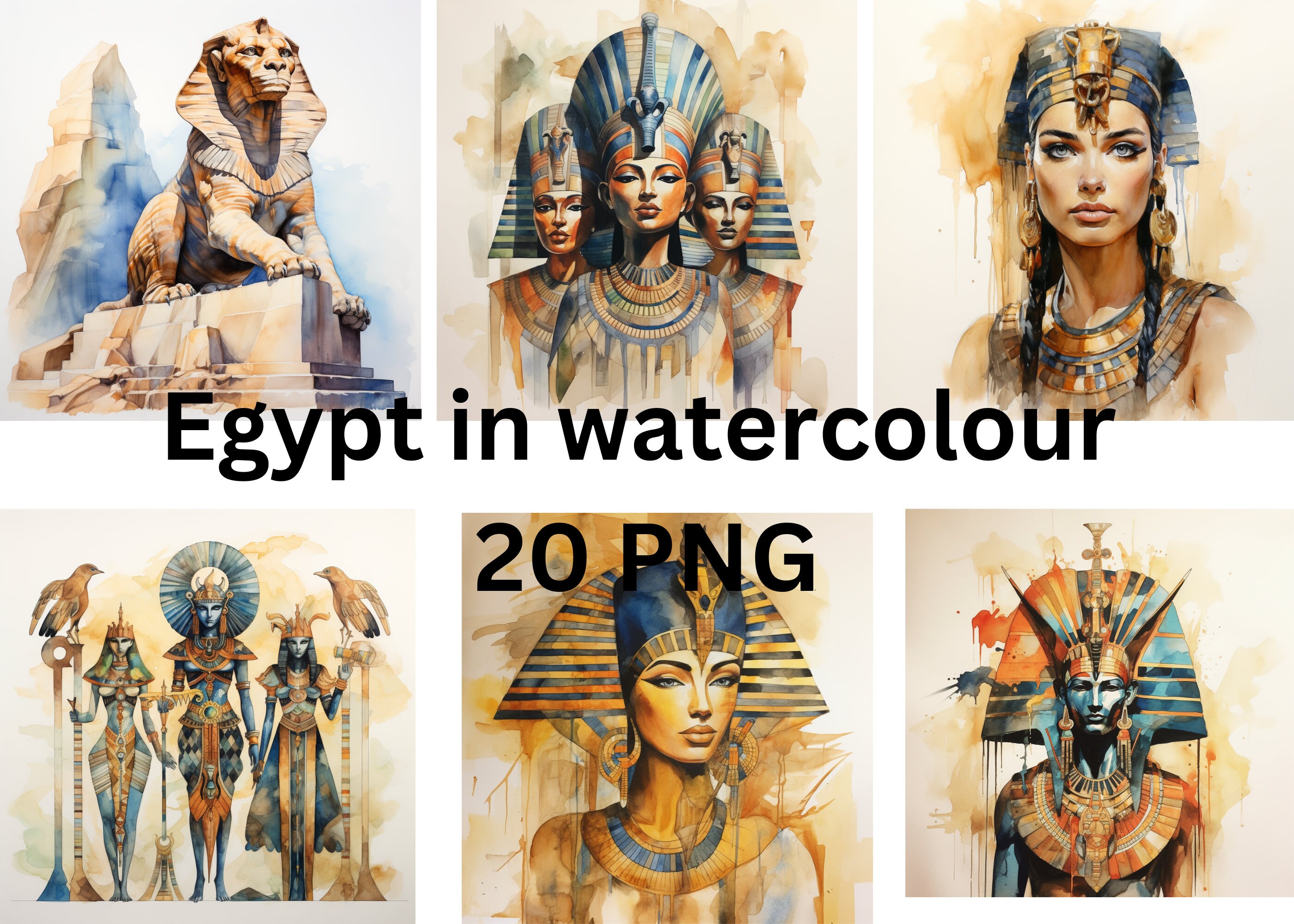 Egypt Clipart Bundle in Watercolour Magnificent Egypt Antic Egypt ...