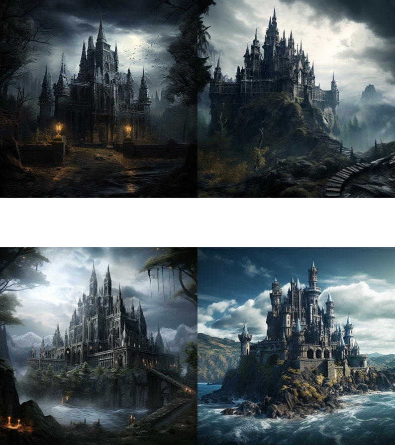 Gothic Castle Bundle, 3200x3200, Goth Clipart, Gothic Images, Junk ...