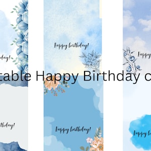 Blue Printable Happy Birthday Cards| Birthday Cards for Printing| Print ...