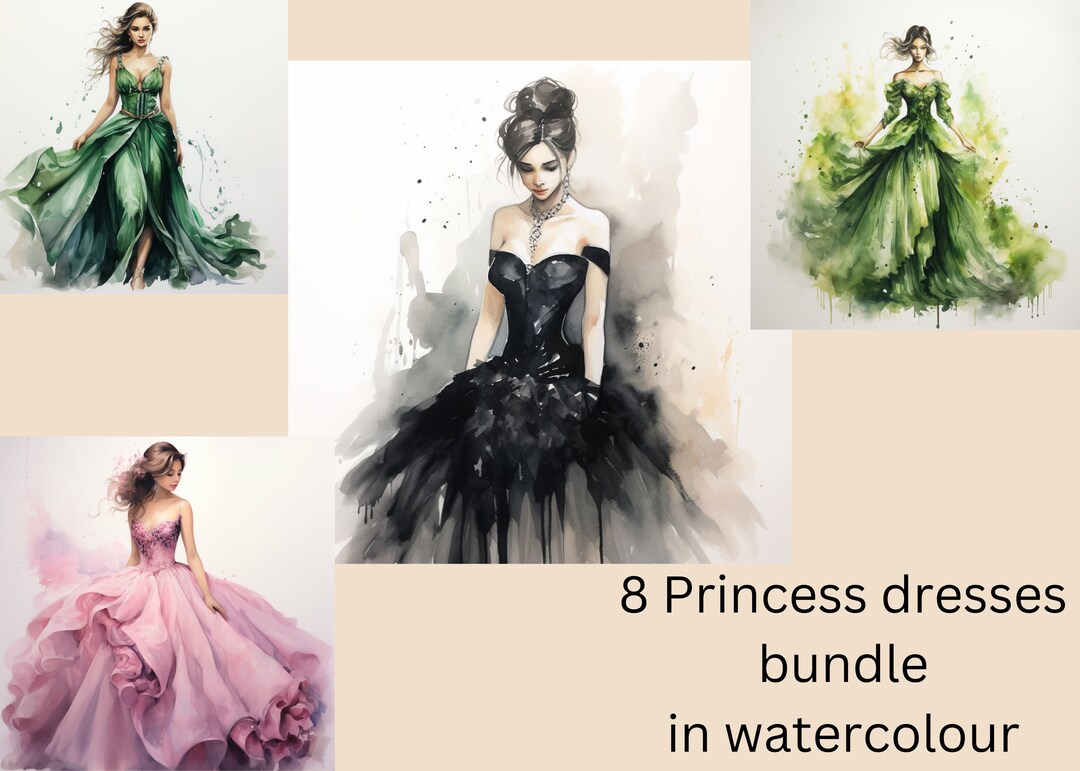 8 Princess Dresses Bundle, Princess World, Creativity With AI, License ...