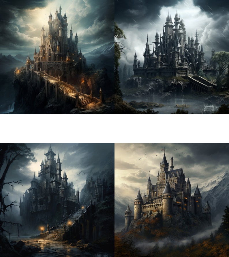 Gothic Castle Bundle, 3200x3200, Goth Clipart, Gothic Images, Junk ...