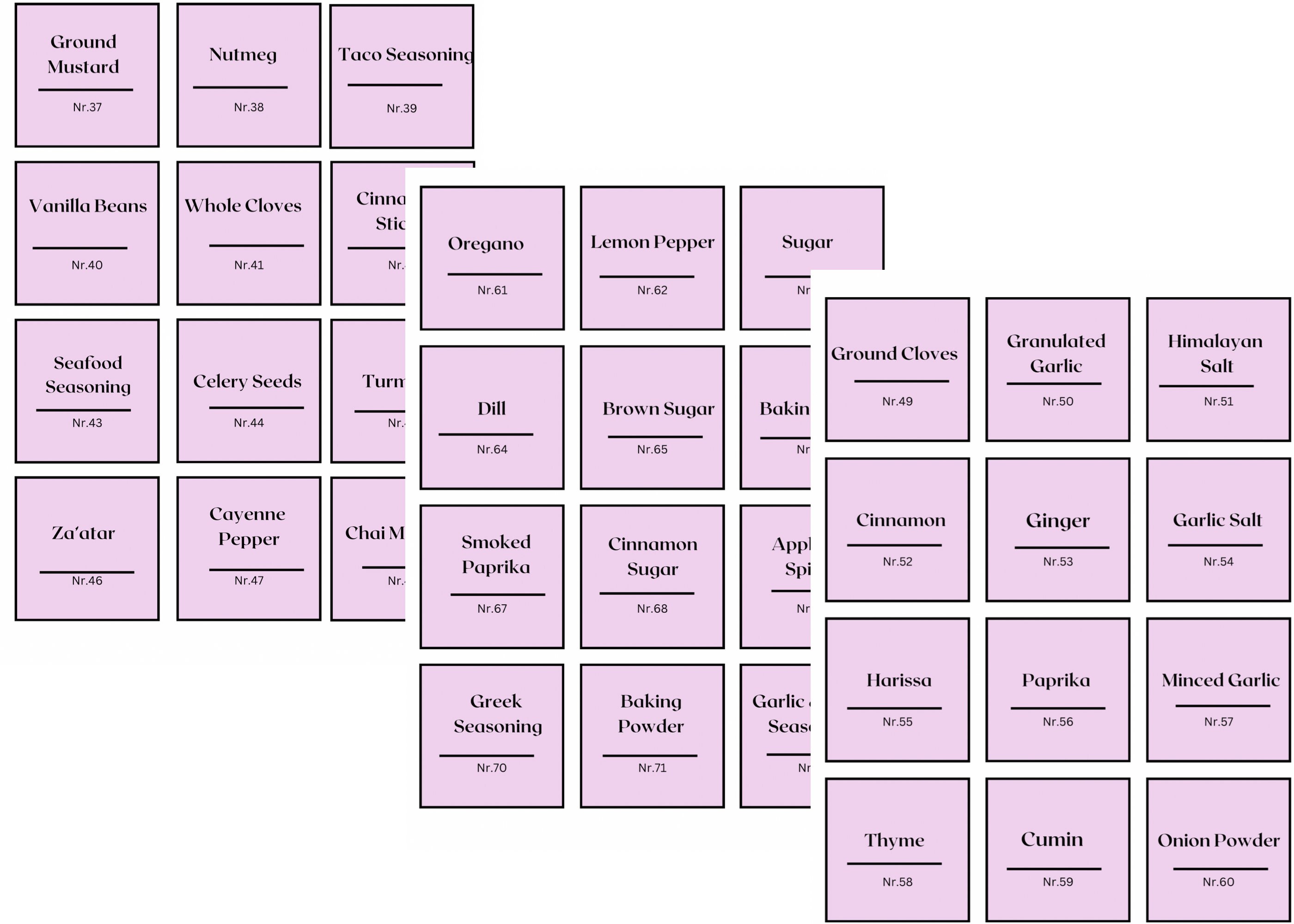 Pink 72 Printable Spices Labels | Printable Spices Labels for Your ...