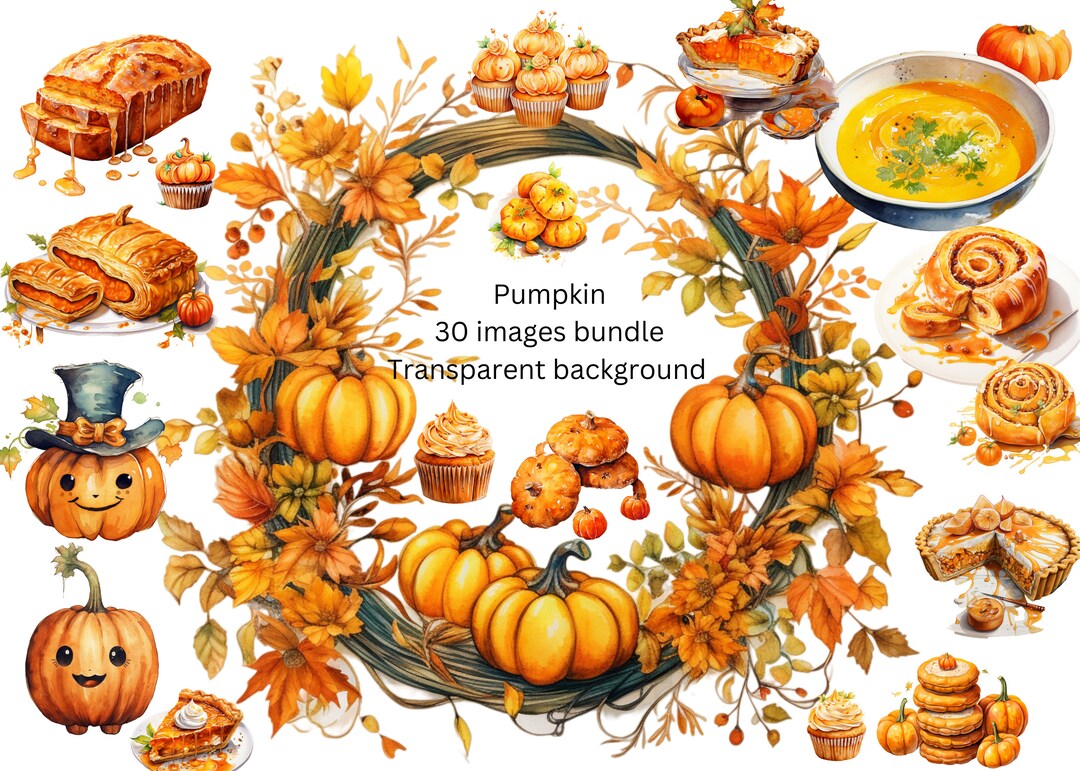 Pumpkin Bundle Transparent Background | Autumn Clipart, Pumpkin Clipart ...