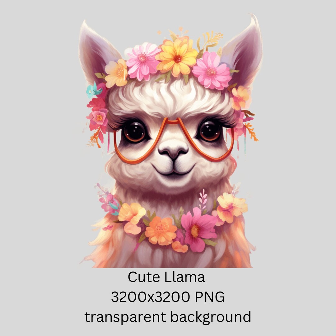 Cute Llama PNG for Shirts, Transparent Background, Cute Digital ...
