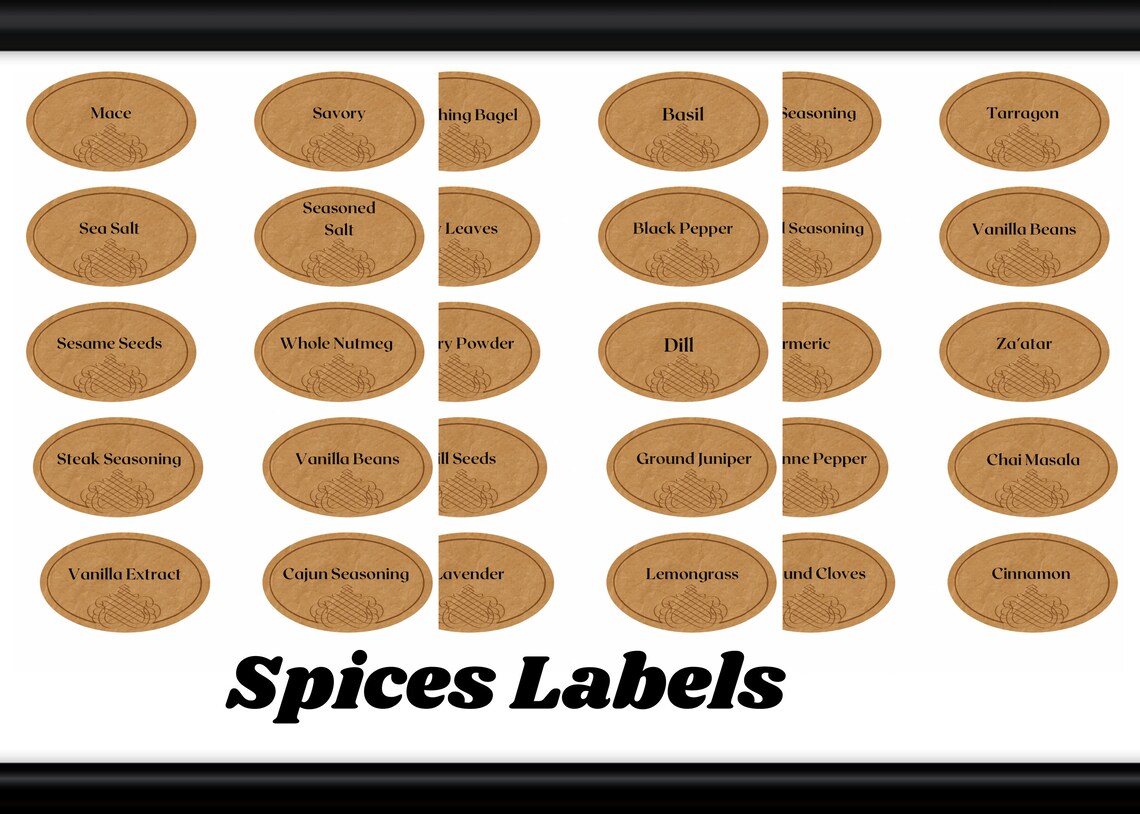 100 Printable Spices Labels| Minimalist Spices Labels | Aesthetic ...