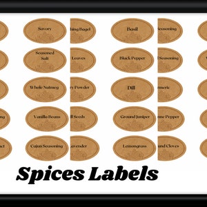100 Printable Spices Labels| Minimalist Spices Labels | Aesthetic ...