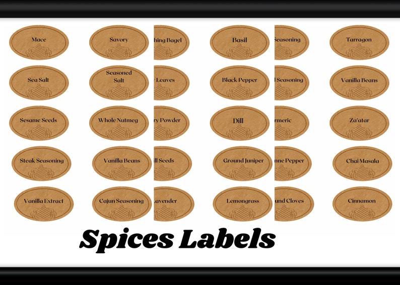 100 Printable Spices Labels| Minimalist Spices Labels | Aesthetic ...